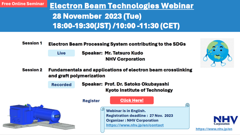 Electron Beam Technologies Webinar – 28 November 2023 | News | NHV Corporation
